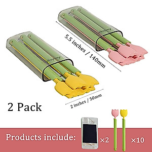 Ouliget Magnetic Refrigerator Sealing Clip,Cute Tulip Shaped Food Packages Clips，Chip Clips with Magnet Storage Box Fridge Magnets, Food Freshness Bag Clip Kitchen Accessories,2 Pieces of 10