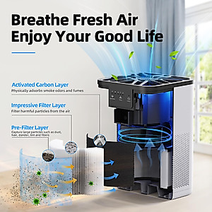 AROEVE Air Purifiers for Bedroom H13 True HEPA Air Purifier With Aromatherapy Function For Pet Smoke Pollen Dander Hair Smell 20dB Air Cleaner For Bedroom Office Living Room Kitchen, MK06- White