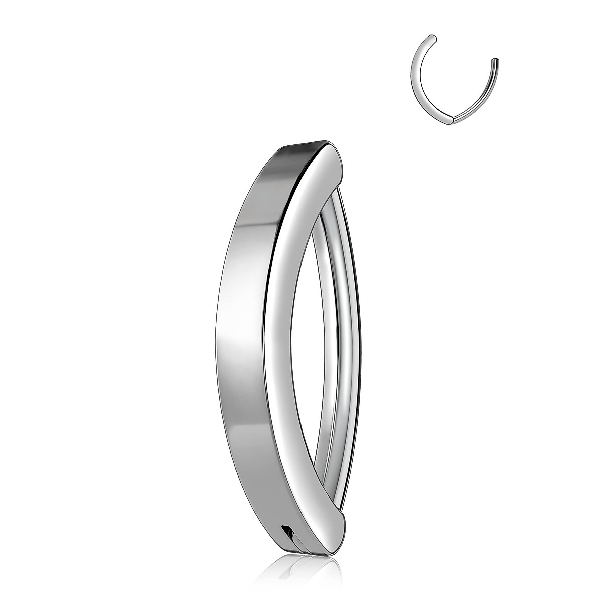 Melighting Titanium Belly Button Rings for Women 14G Belly Rings Clicker G23 Belly Piercing Hoop Reverse Curved Belly Barbell Navel Barbell Body Piercing Jewelry
