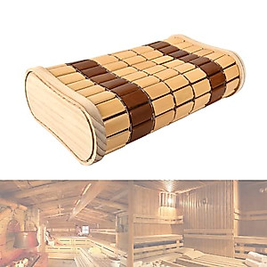 ikare Wooden Sauna Pillow - Bamboo Sauna Neck Rest, Sauna Accessories Headrest for Relaxing Home Gym Saunas Spa Spas Steam Rooms