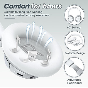 BERIBES Upgraded Hybrid Active Noise Cancelling Wireless Headphones with Transparent Modes,70H Playtime Bluetooth Headphones Wireless with Mic, Deep Bass,3.5MM Cable,Soft-Earpads,Fast Charging-Silver