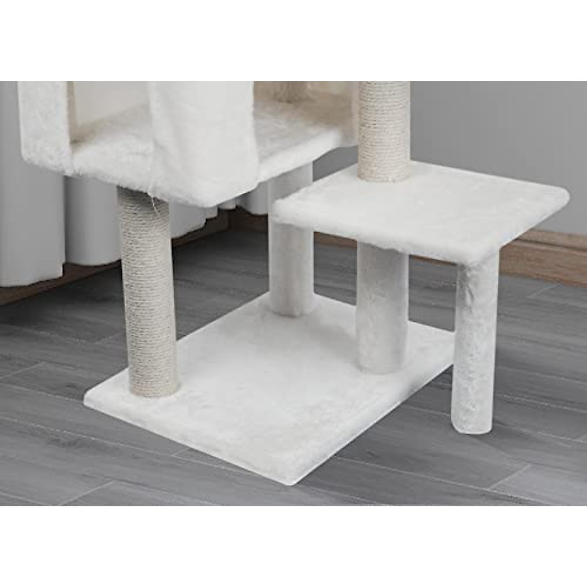 AIWIKIDE Cat Tree Has Scratching Toy with A Ball Activity Centre Cat Tower Furniture Jute-Covered Scratching Posts,Beige