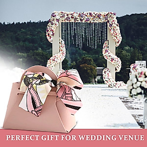 FAVORNESS Leather Purse Favor Bags for Wedding Decor, Birthday Parties, Bridesmaid Gift Bags - Party Bags for Holidays and Parties (10 pcs) (Pink)