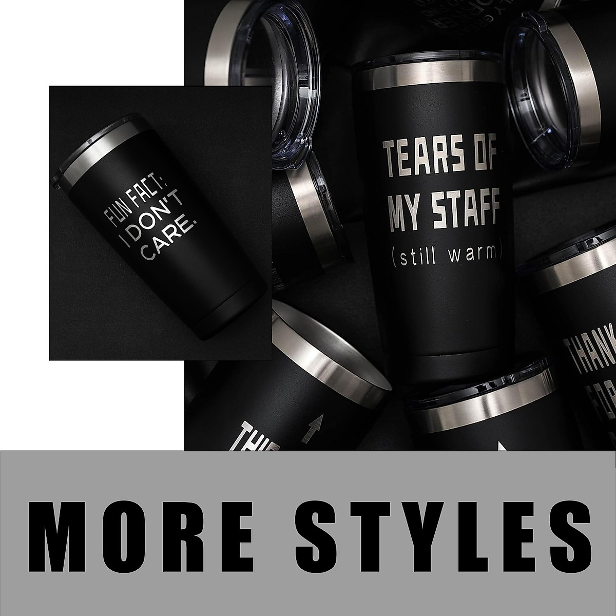 ARIABLE Employee Tears - Boss Day Christmas Gifts for Boss from Employee - Best Gift Ideas for World Best Boss Ever, Assistant, Men, Birthday, Principal, Office, 20oz Engraved Tumbler, Black