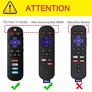 Fintie Protective Case for Roku Steaming Stick 3600R, TCL Roku TV RC280 RC282 Remote - CaseBot (Honey Comb Series) Light Weight (Anti Slip) Shock Proof Silicone Remote Controller Cover,Light Blue Glow