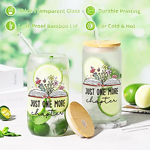 Book Lovers Gifts-Birthday Gifts for Book Lovers Women-Bookish Gifts Librarian Appreciation Gifts Book Club Gifts for Readers Bookworms Teacher Student Her Best Friends 16oz Glass Cup Graduation