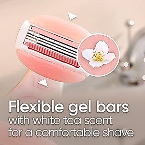Gillette Venus Mini ComfortGlide White Tea Razors for Women, Includes 1 Venus Razor Mini Handle, 3 Razor Blade Refills, 1 Travel Case
