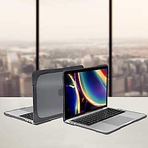 ProCase for MacBook Pro 13 Inch 2023 M2, 2022 2020 M1 A2338/ A2289/ A2251, Heavy Duty Hard Shell Case with Dual Layer Protective Cover and Kickstand for MacBook Pro 13-inch -Black