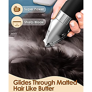 oneisall Cat Hair Trimmer,Quiet Cat Clippers for Matted Hair,Cordless Cat Grooming Kit with Comb,3 Speed Cat Shavers for Matted Long Hair