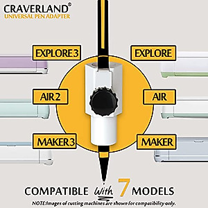 CRAVERLAND Universal Pen Adapter for Cricut Maker 3/Explore 3/Air 2/Air/Maker/Explore Cutting Machine,One Adapter fits All Pens Markers Scoring Stylus Pen Holders Set for Cricut