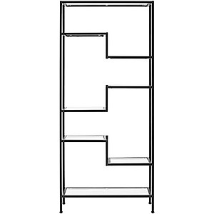 Crosley Furniture Sloane Modern Glass Etagere, Matte Black