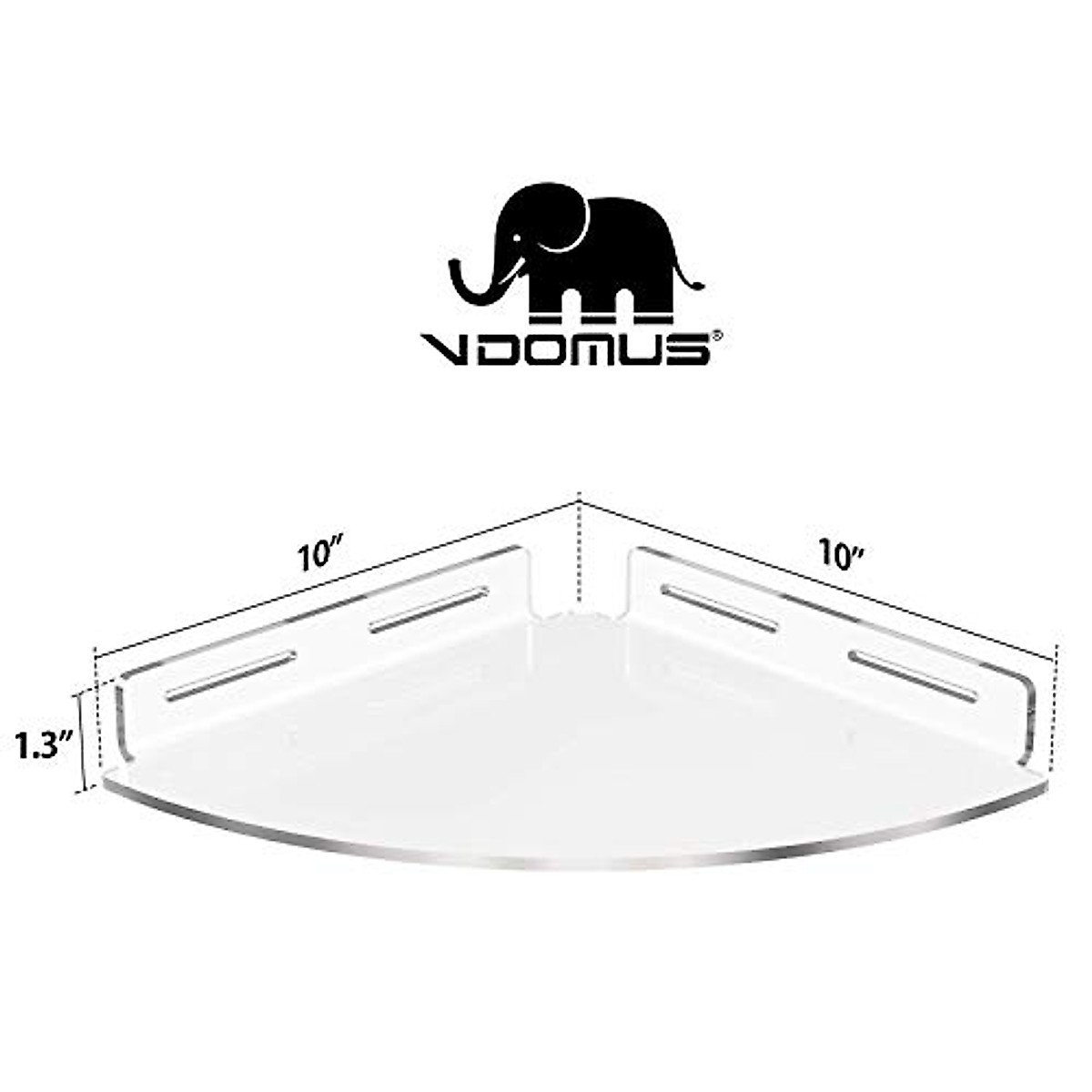 Vdomus Acrylic Shower Corner Shelf 2 Pack in a Set & 4 Pieces Transparent Adhesives for No Drilling Shower Wall Shelf