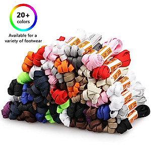 UpUGo 3 Pair Flat Shoe laces, 5/16" Wide Shoelaces for Athletic Running Sneakers Shoes Boot Strings