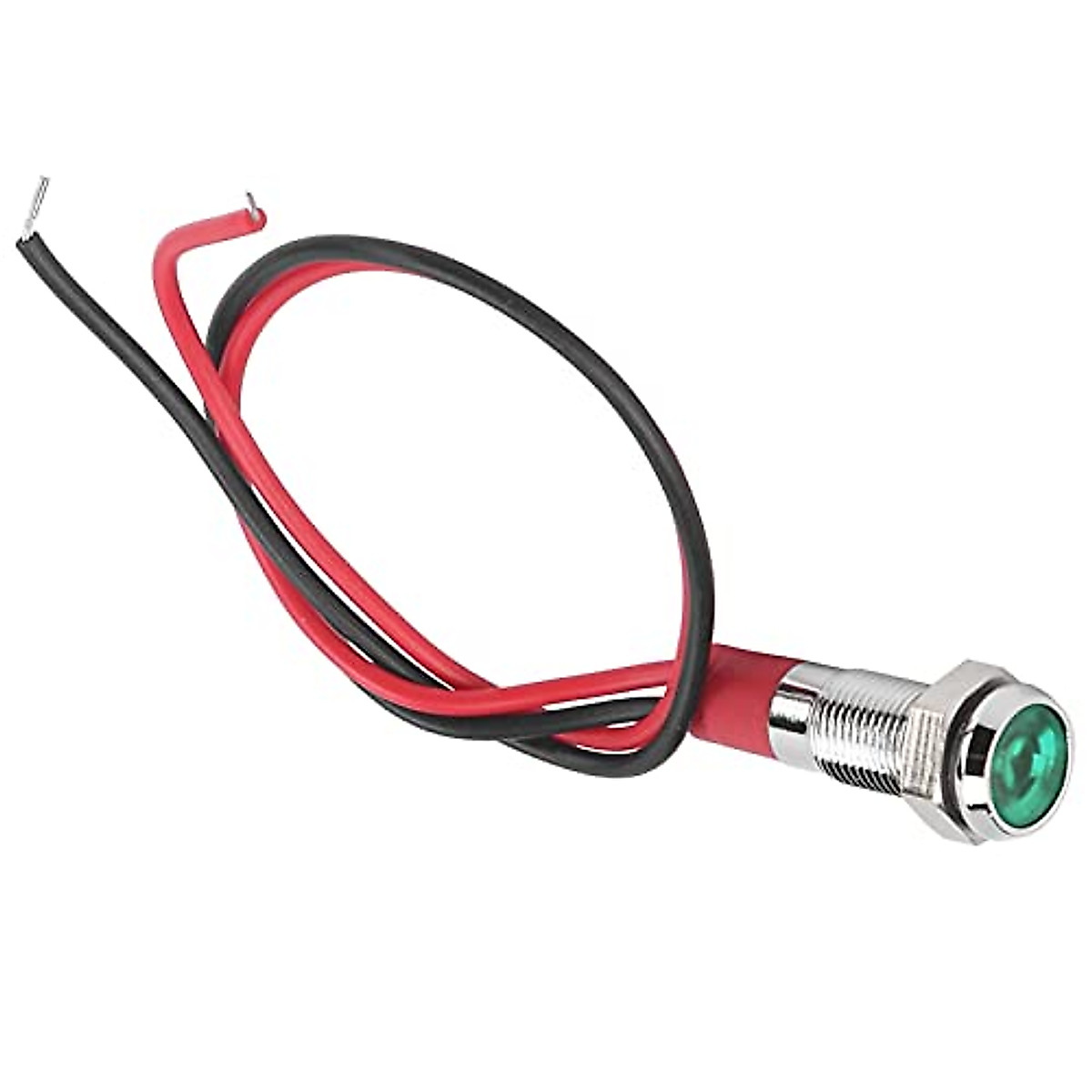 1 PC 6mm LED Metal Indicator Adjustable Cake Scraper, Flower Silicone MoldLight 6V 1A Waterproof Lamp LED Lights Emitting Diodes for Pilot Car Truck Boat with Wire (Green)