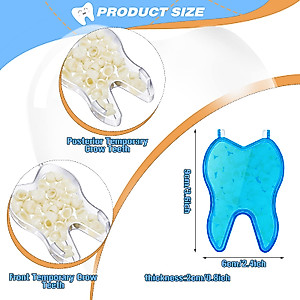 200 Pcs Fake Teeth for Missing Teeth Replacement Repair Kit Tooth Veneer Crown Tooth Replacement it Yourself Front Teeth Dental Veneer with Thermal Beads for Holiday Cosplay