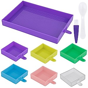 Framendino, 9 Pack Diamond Art Painting Bead Trays Plastic Bead Sorting Tray Organizer Storage Containers for Rhinestones Beads DIY Craft Tool