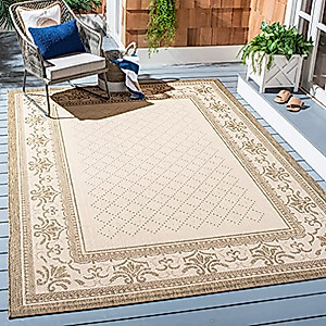 SAFAVIEH Courtyard Collection Area Rug - 8' x 11', Natural & Brown, Non-Shedding & Easy Care, Indoor/Outdoor & Washable-Ideal for Patio, Backyard, Mudroom (CY0901-3001)