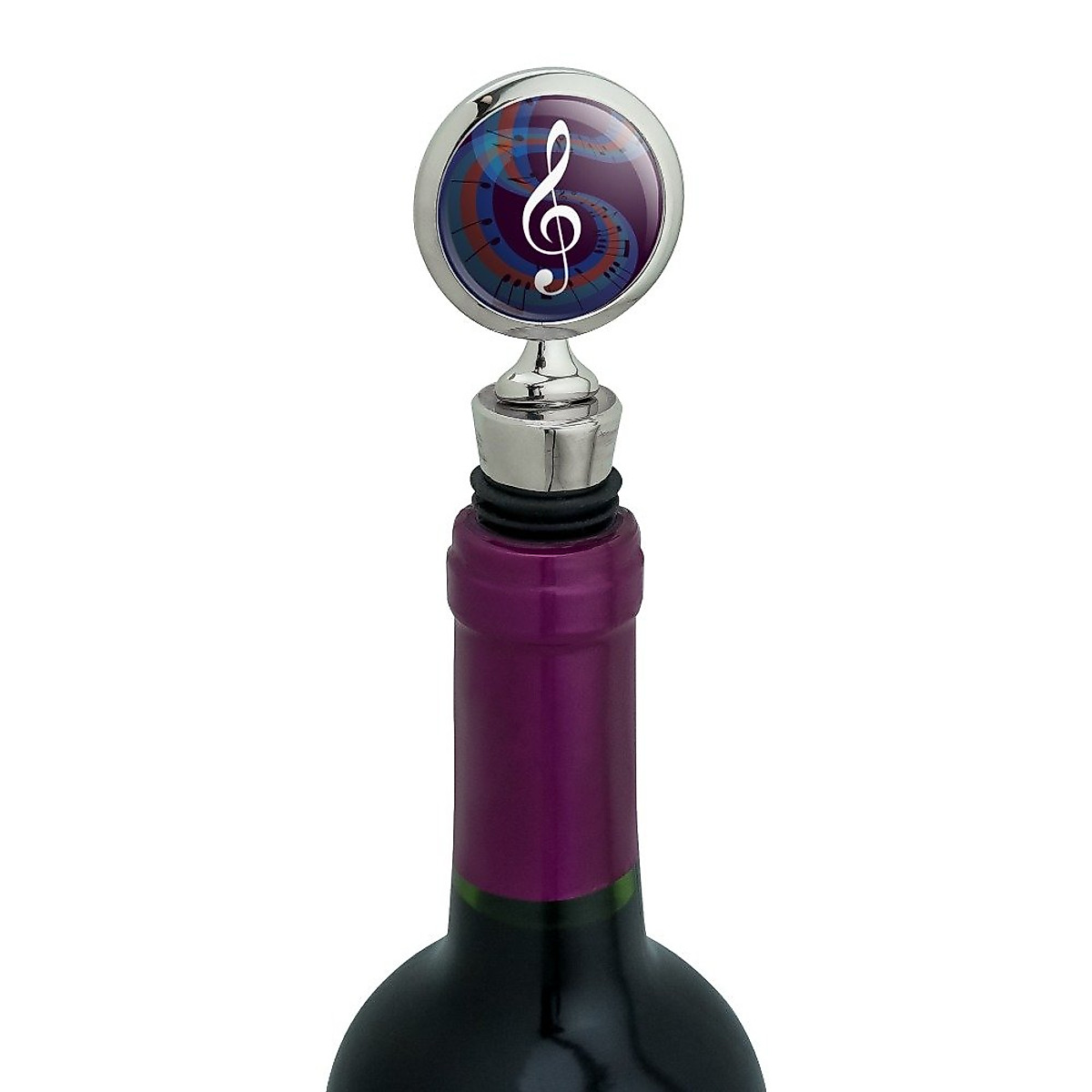 Treble Clef on Music Notes Wine Bottle Stopper