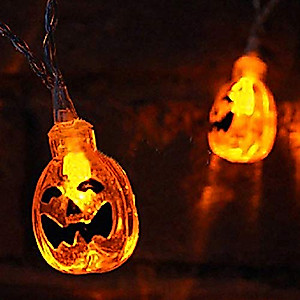 RISEDC Halloween LED String Lights Pumpkin Lantern DIY Garden Strings Home Outdoor Decor lamp Battery Powered-Pumpkin LanternA