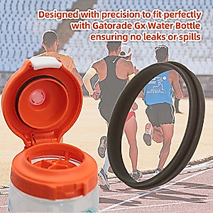 Eqivei 6 Pack Replacement Gaskets Compatible with Gatorade Water Bottle, Silicone lid Seal Ring Replacement for Gatorade Gx Squeeze Bottles, Water Bottle Accessories for Gatorade Gx Pods