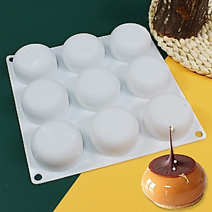 mostsom Silicone Chocolate Half Round Mold Medium Semi Sphere Silicone Mold,Half Sphere Silicone Baking Molds for Making Chocolate, Cake, Jelly, Dome Mousse (Oblate Spheroid A)