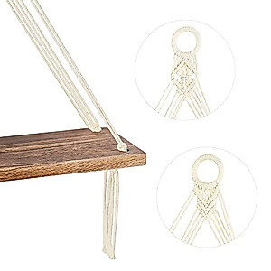 Dahey Stuffed Animal Storage Net Hammock and Macrame Hanging Shelf for Nursery Bedroom Bathroom Living Room Dorm Room