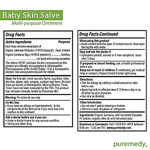Puremedy Baby Skin Salve Multi Purpose Ointment All Natural Healing Homeopathic First Aid to Relieve Symptoms of Diaper Rash Dry Flaky Skin Bug Bite & Skin Irritations - 2 oz