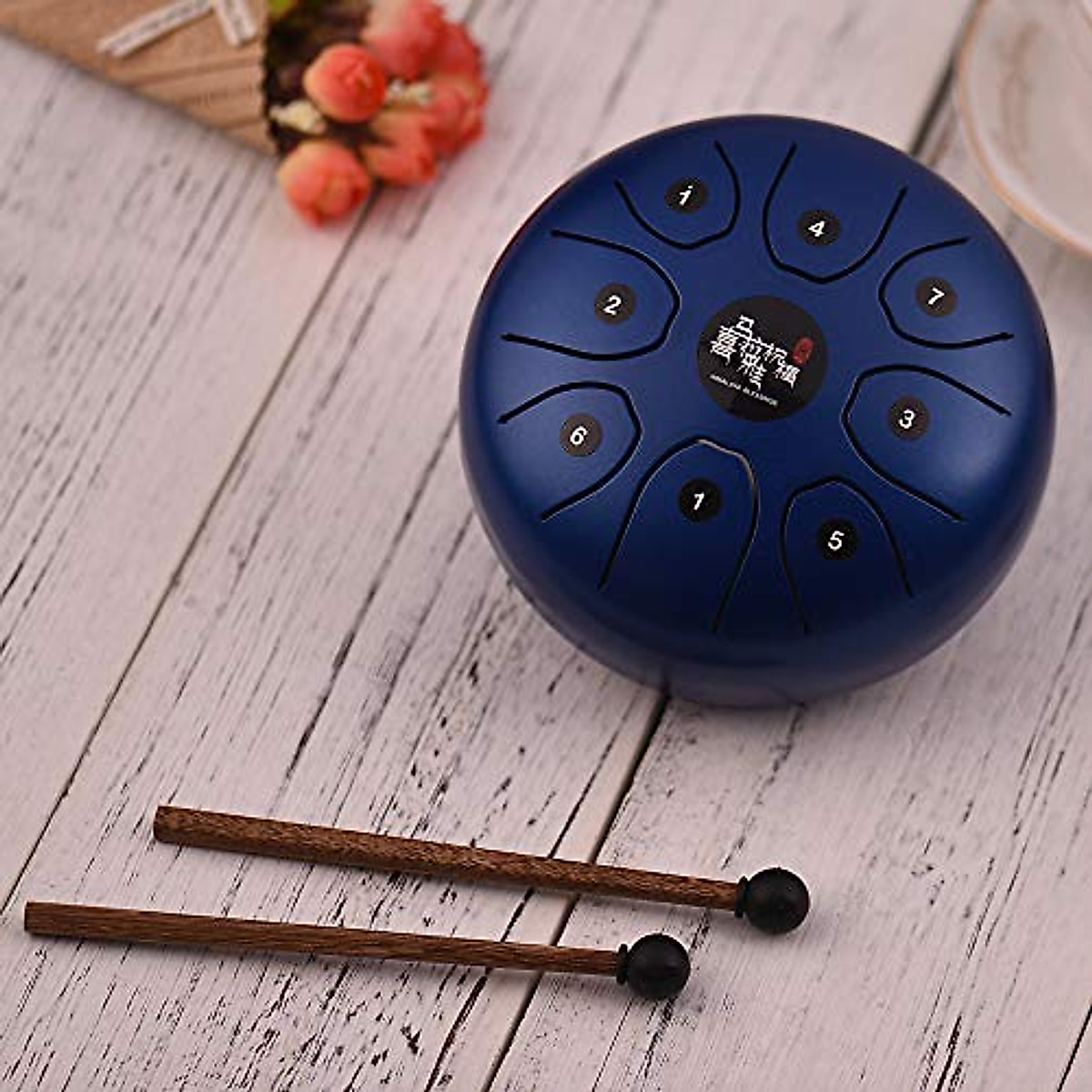 Btuty Mini 8-Tone Steel Tongue Drum 5.5 Inch C Key Percussion Instrument Handpan Drum with Drum Mallets Carry Bag