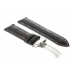 Ewatchparts 20MM LEATHER WATCH BAND STRAP FOR IWC PORTUGUESE DEPLOYMENT CLASP DARK BROWN WS