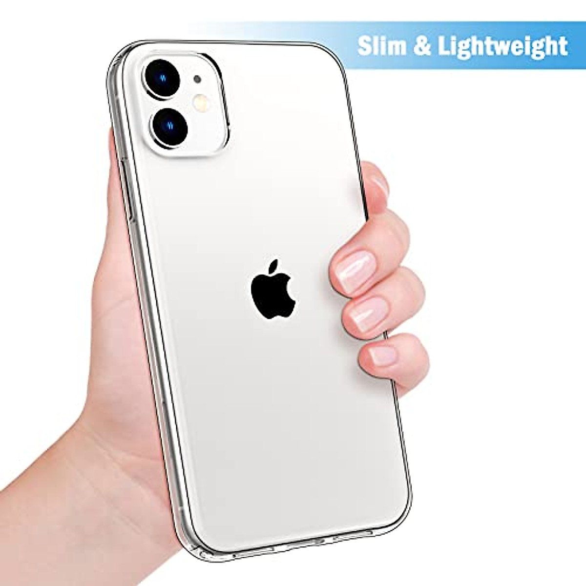 JJGoo Compatible with iPhone 11 Case, Clear Crystal TPU Phone Cases Shockproof Bumper Cover Anti-Scratch Protective Slim Thin Phone Case for iPhone 11 6.1inch