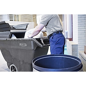 Rubbermaid Commercial Products Mega Brute Mobile Collection Lid, Black Rolling Utility Cart, Compatible with Tilt Trucks