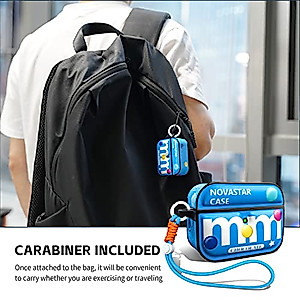 Novastar Airpods Pro 2nd Generation Case Cover, Soft Leather Airpods Pro Case Cute for Women&Men, Funny Kawaii Airpods Pro 2 Case Cover with Lanyard Keychain (Blue)