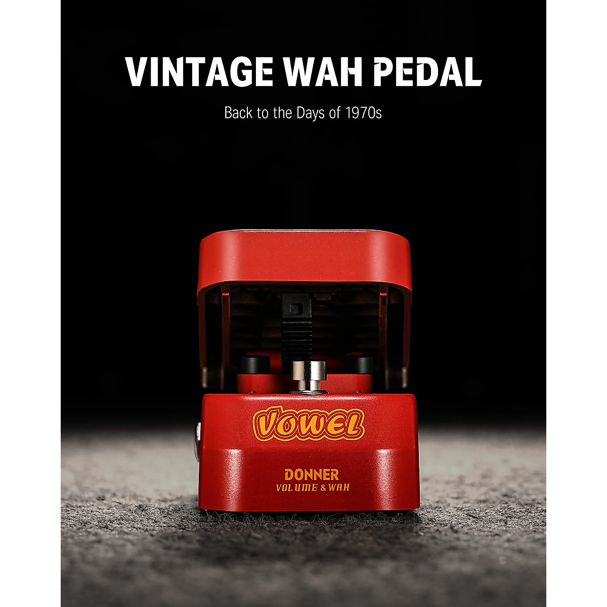 Donner Guitar Wah Pedal, 2 in 1 Wah Volume Pedal, Mini Vintage Electric Guitar Effect Pedal with Wah Wah Active Volume Control, Vowel Lightweight Guitar Pedal