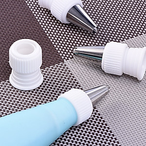Shappy Coupler Piping Bag Plastic Standard Couplers Cake Decorating Coupler Pipe Tip Coupler for Icing Nozzles, White (12 Pieces, 1.2 x 1 Inch)