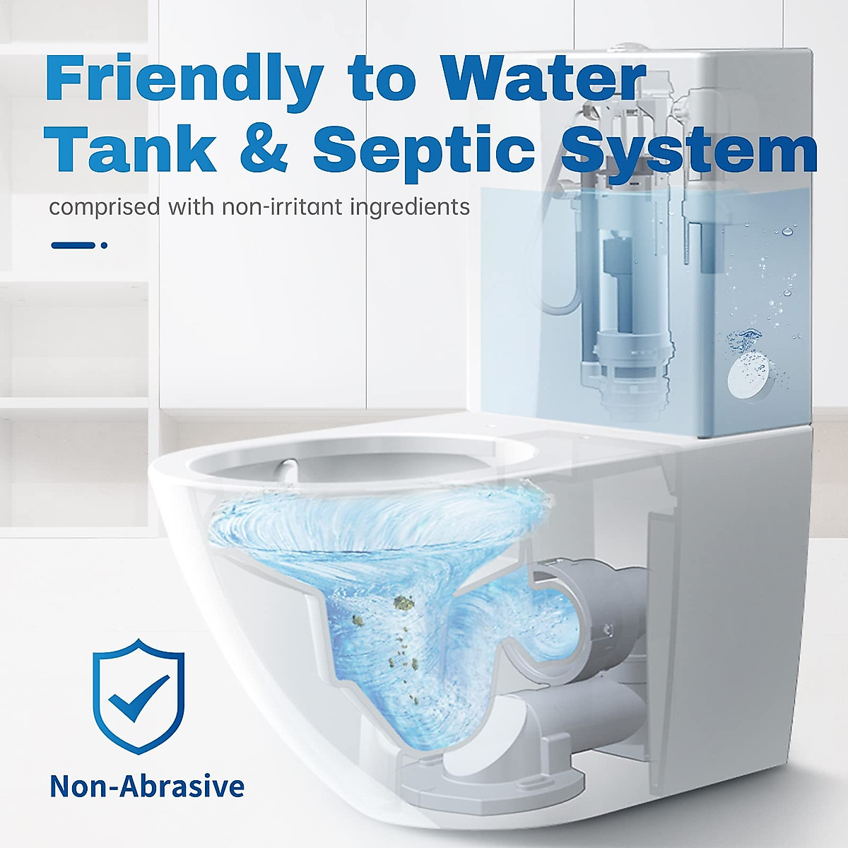 ✅ 𝗩𝗮𝗰𝗽𝗹𝘂𝘀 Toilet Bowl Cleaner Tablets 12 PACK, Automatic Toilet Bowl Cleaners with Bleach, Durable Toilet Tank Cleaners with Sustained-Release Technology, Household Toilet Cleaners with Easy Operation