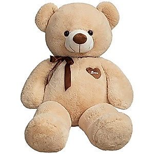 iBonny Teddy Bear Stuffed Animals Super Soft and Sweet Love Plush Bear Toy 32" Tan