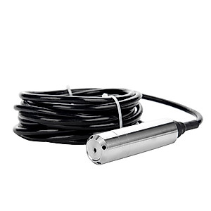 Liquid Level Sensor,DC24V 4 20mA Throw in Type Water Level Sensors, Anti Bending 0 5m Range Depth Input Liquid Level Transmitter,6m/19.7ft Input Liquid Level Transmitter