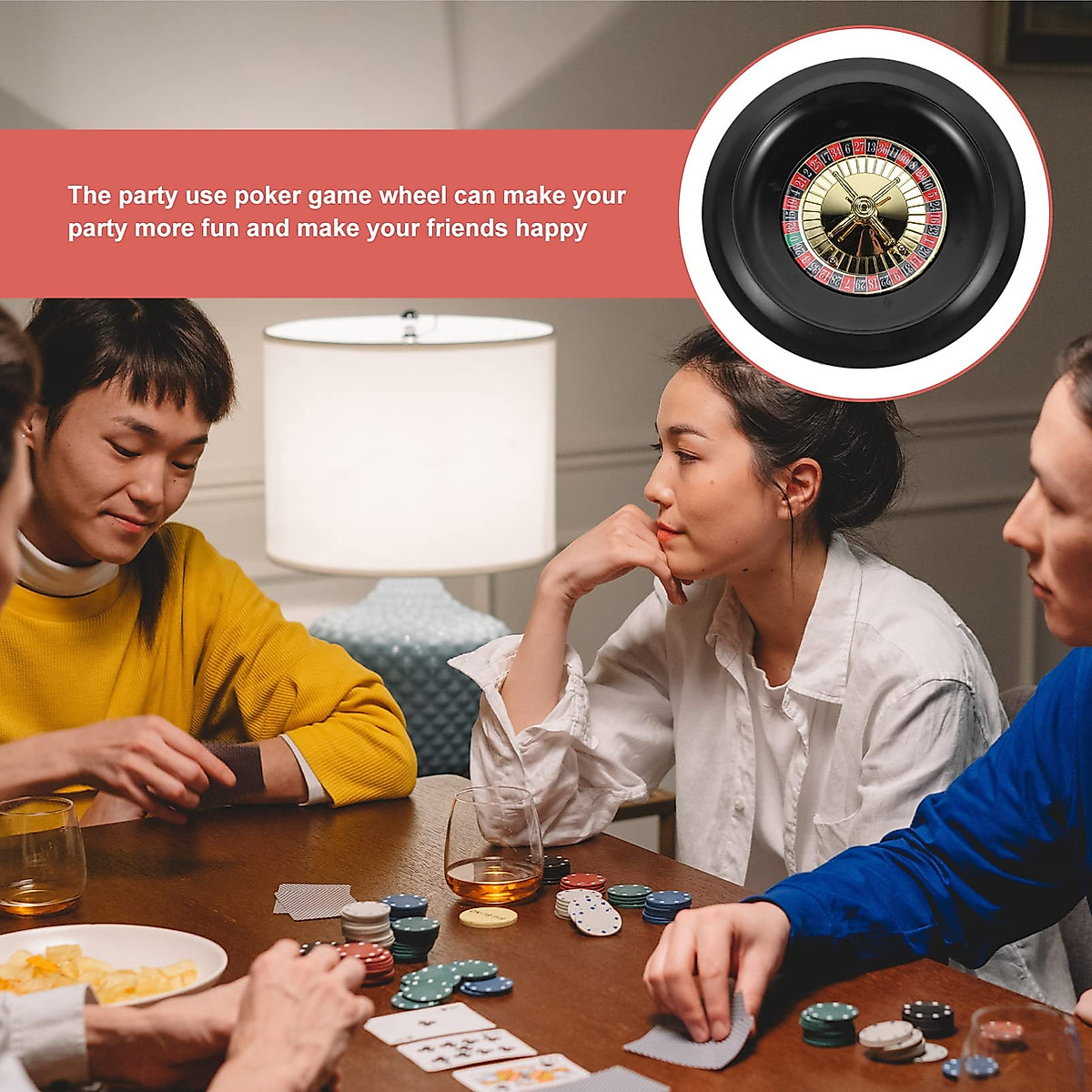 Cabilock Poker Table Roulette Wheel Table Poker Wheel Rotating Poker Wheel Prop Game Wheel Poker Game Prop Party Game Prop Poker Supply Decorative Poker Wheel Plastic