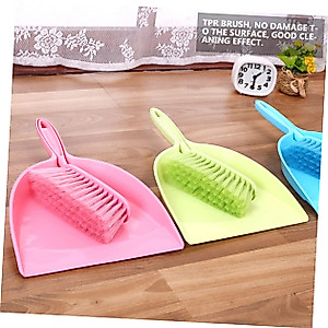 KOMBIUDA 2pcs Mini Broom Dustpan Set Keyboard Cleaning Tool Small Clean Broom Brush Tiny Broom Dustpan Mini Dust Broom Mini Desk Broom Desktop Broom Small Broom Brush Mini Brush Plastic