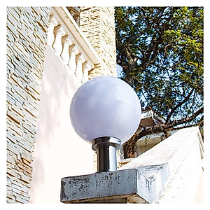 YMJ Solar Outdoor Post Light Fixture LED Cast Aluminum with Stainless Steel Pier Mount Base, Solar Pillar Light for Garden Home Hallway Porch Garage (Size : 9.84inch)