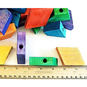 Wood Large Colored 36 Wooden Blocks Parrot Bird Parts cage Toy African Grey Cockatoo