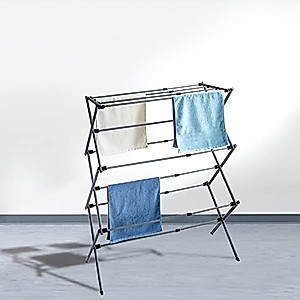 Clothes Drying Rack Folding Indoor 3-Tier Extendable Clothing Dryer Rack, Foldable Laundry Drying Racks, Accordion Collapsible Portable Laundry Racks for Drying Clothes