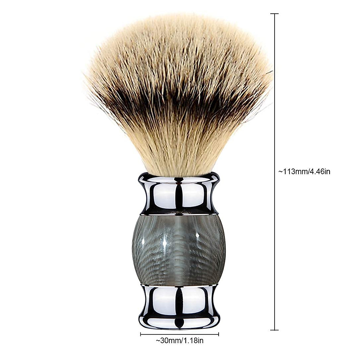 Grandslam Finest Badger Shaving Brush with Resin Handle- Engineered for the Best Shave of Your Life (Gray)