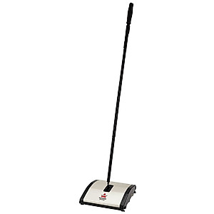 Bissell Natural Sweep Carpet and Floor Sweeper with Dual Rotating System and 2 Corner Edge Brushes, 92N0A, Silver