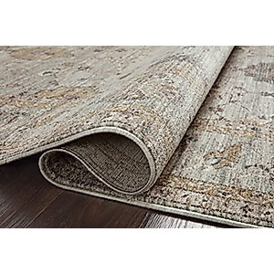 Loloi Magnolia Home by Joanna Gaines Millie Collection MIE-02 Sky/Gold 7'-10" x 10', .25" Pile Height, Area Rug