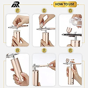 Cordless Airbrush Kit Upgraded Rechargeable Airbrush Compressor 30 PSI for Art Painting, Cake Airbrush Decorating, Crafts, Model Painting, Air Brush Painting, Nail Airbrush Machine
