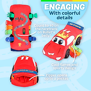 Buckle Toys - Bullet Racecar - Develop Fine Motor Skills - Sensory Learning Activity Toys - Toddler Plane Travel Essential