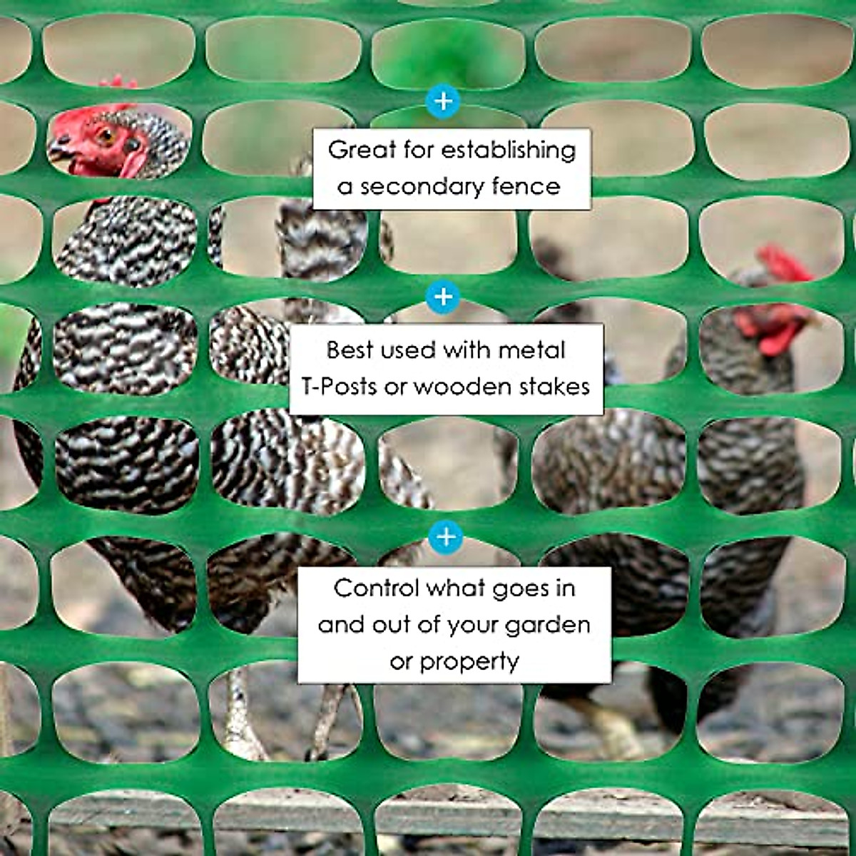 Houseables Plastic Mesh Fence, Construction Barrier Netting, Green, 4'x100' Feet, 1 Roll, Garden Fencing, Fences Wrap, Above Ground, for Snow, Poultry, Chicken, Safety, Deer, Patio, Garden Netting