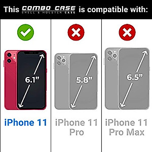 Aduro Combo Case & Holster for iPhone 11, Slim Shell & Swivel Belt Clip Holster, with Built-in Kickstand for Apple iPhone