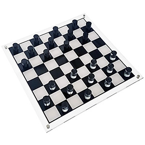 OnDisplay 3D Luxe Acrylic Checkers Set, Clear
